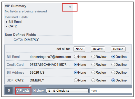 Add a Value to the VIP List
